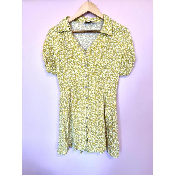 Dresses | Louche London Women Aline Mini Dress Yellow Floral Print Sz 6 ...